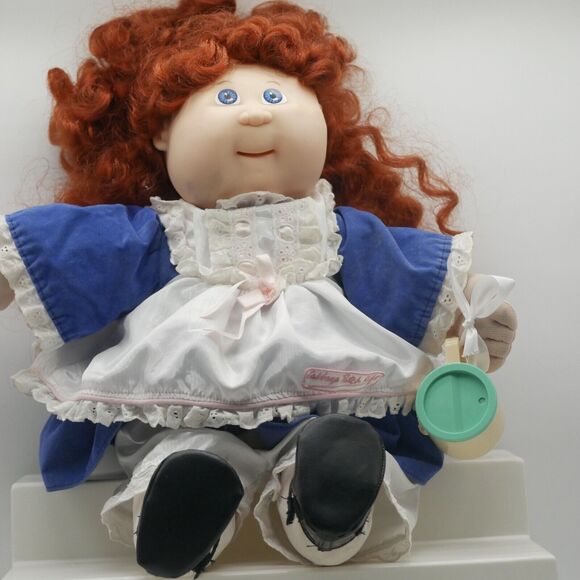 Toys | Vintage Talking Cabbage Patch Kid Doll 1987 Dark Red Hair Blue ...
